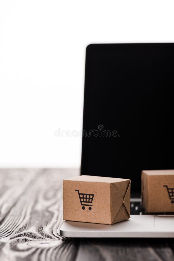 Selective Focus of Small Carton Boxes Stock Image - Image of wooden ...
