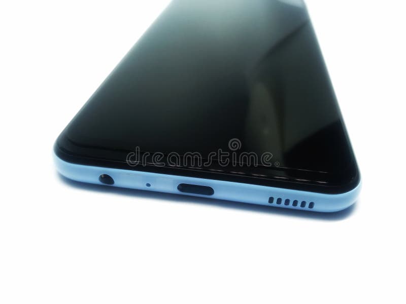 Selective Focus of a Smartphone on White Background Stock Image - Image ...