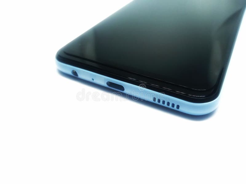 Selective Focus of a Smartphone on White Background Stock Image - Image ...