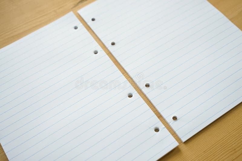 Selective Focus, a Stack of Blank Striped Paper from a School Notebook ...