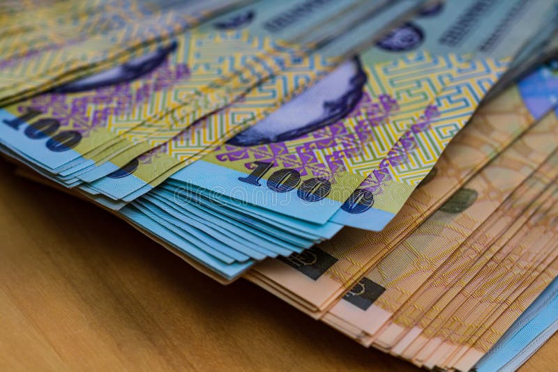 Selective Focus on Stack of LEI Romanian Money. Lei Banknotes Isolated ...