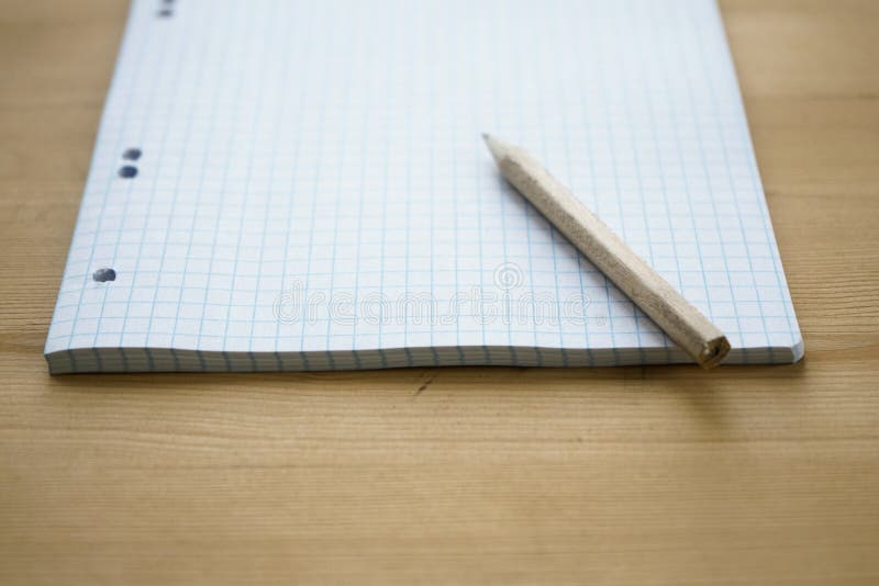Selective Focus, a Stack of Paper in a Cage from a School Notebook with ...