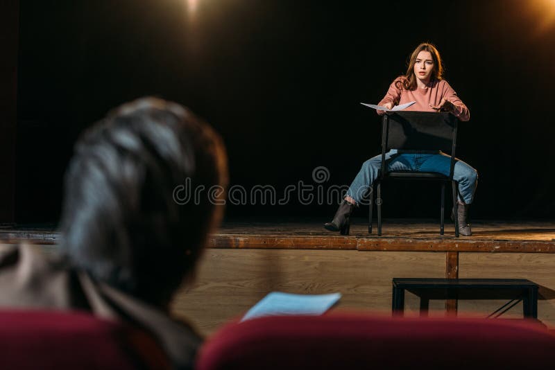 Stage Director and Actress Performing Role Stock Photo - Image of role ...