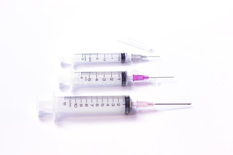 Selective Focus Syringe with White Background,Injection Needle Select ...