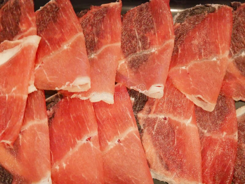 Thin Raw Beef Slices Served in a Plate, Ready To Be Cooked Stock Image ...