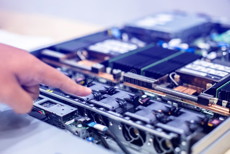 Selective Focus To Circuit Boards in New Server Computers Stock Image ...
