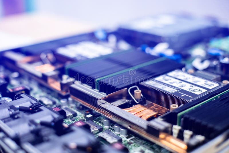 Selective Focus To Circuit Boards in New Server Computers Stock Image ...