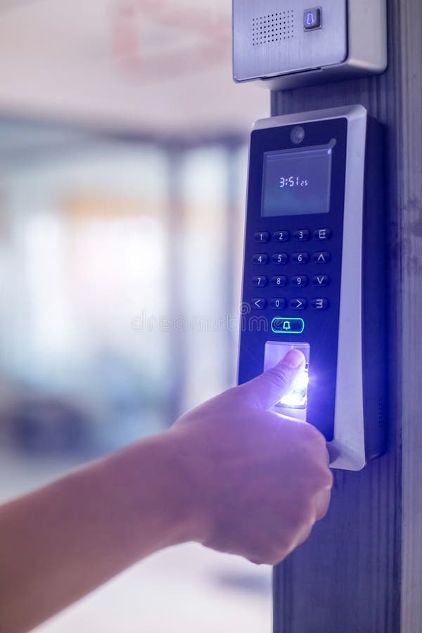 Selective Focus To Finger Scan Reader with Finger is Scaning on it ...