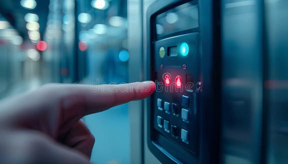 Selective Focus To Finger Scan Reader with Finger is Scaning on it ...