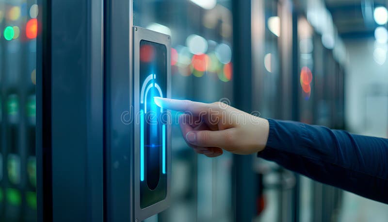 Selective Focus To Finger Scan Reader with Finger is Scaning on it ...