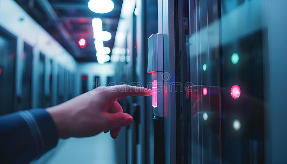 Selective Focus To Finger Scan Reader with Finger is Scaning on it ...