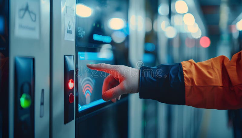 Selective Focus To Finger Scan Reader with Finger is Scaning on it ...