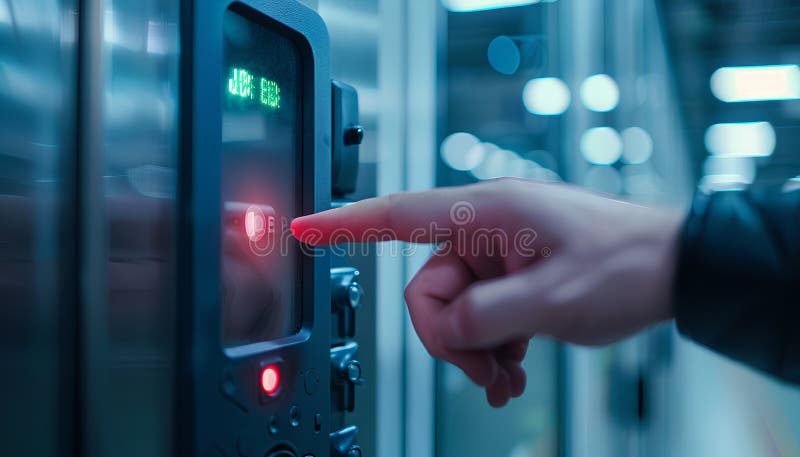 Selective Focus To Finger Scan Reader with Finger is Scaning on it ...