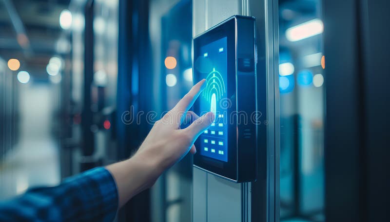 Selective Focus To Finger Scan Reader with Finger is Scaning on it ...