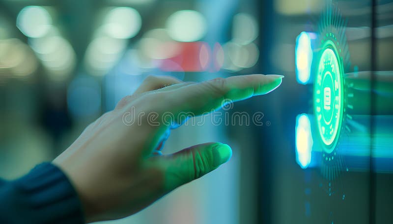 Selective Focus To Finger Scan Reader with Finger is Scaning on it ...