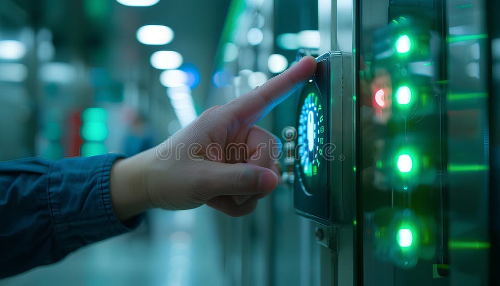 Selective Focus To Finger Scan Reader with Finger is Scaning on it ...