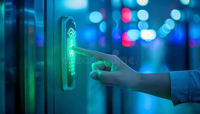 Selective Focus To Finger Scan Reader with Finger is Scaning on it ...