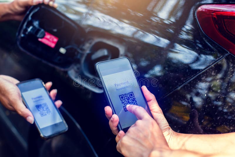 Selective Focus To Hand Using Smart Phone To Scan QR Code Tag with ...