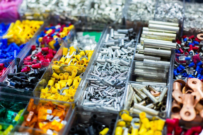 Selective Focus To Many Electronic and Electric Device Connector Stock ...