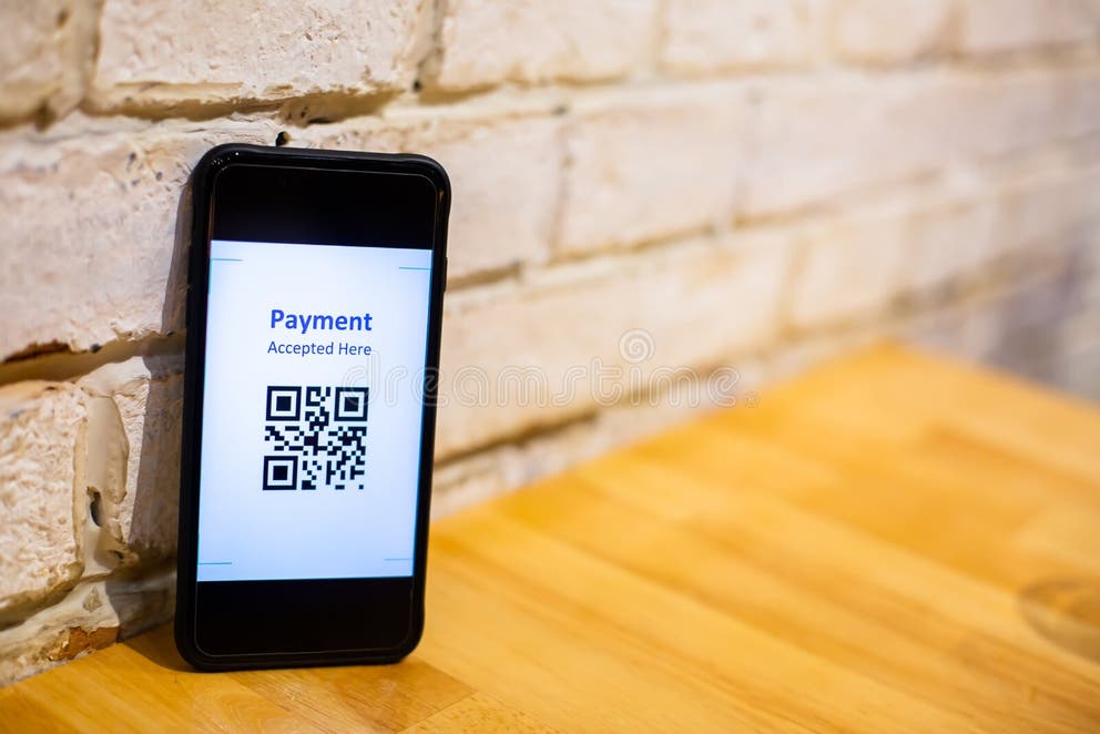 Selective Focus To QR Code Payment on Smart Phone Stock Image - Image ...