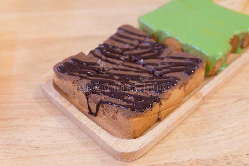 Toast with Jam Chocolate on Wooden Tray Stock Image - Image of toast ...