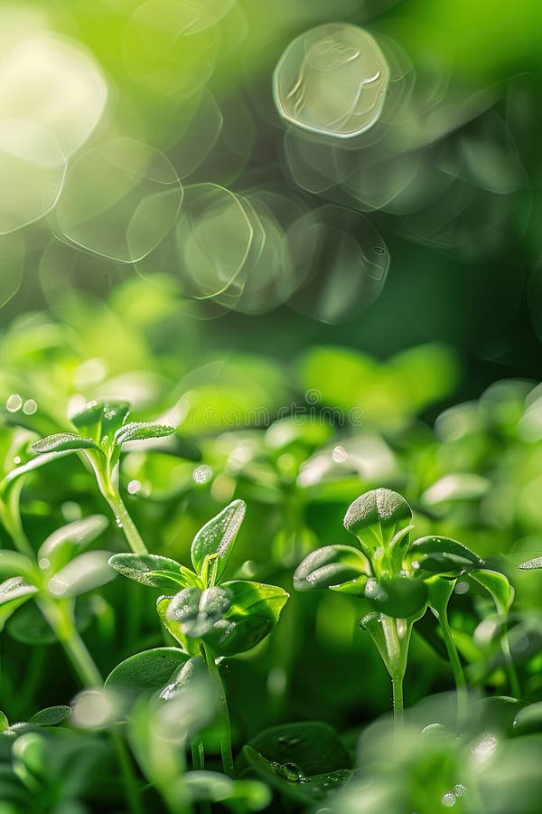 Selective Focus Vertical Macro Image of Fresh Microgreens Sprouts ...