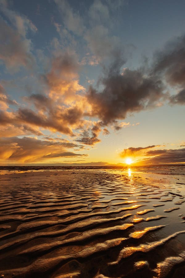 Selective Focus, View of Setting Sun and Sky with Clouds. Nature ...