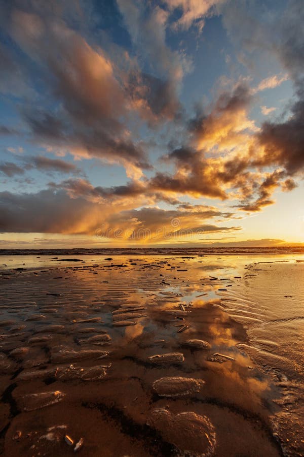 Selective Focus, View of Setting Sun and Sky with Clouds. Nature ...