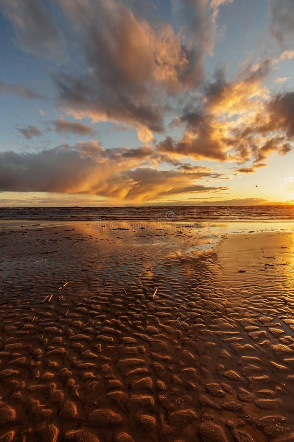 Selective Focus, View of Setting Sun and Sky with Clouds. Nature ...