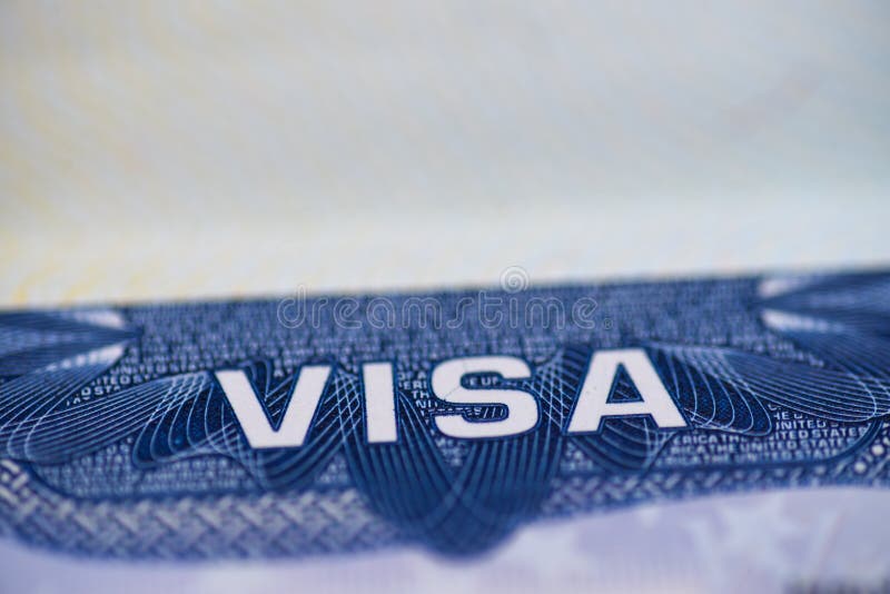 Selective Focus on Visa Text on Passport Editorial Image - Image of ...