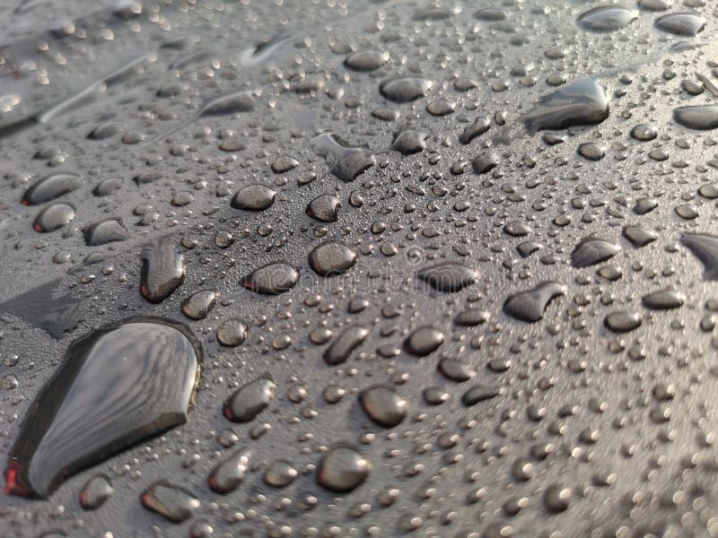 Selective Focus on Water Drops in Plastic Surface Stock Photo - Image ...