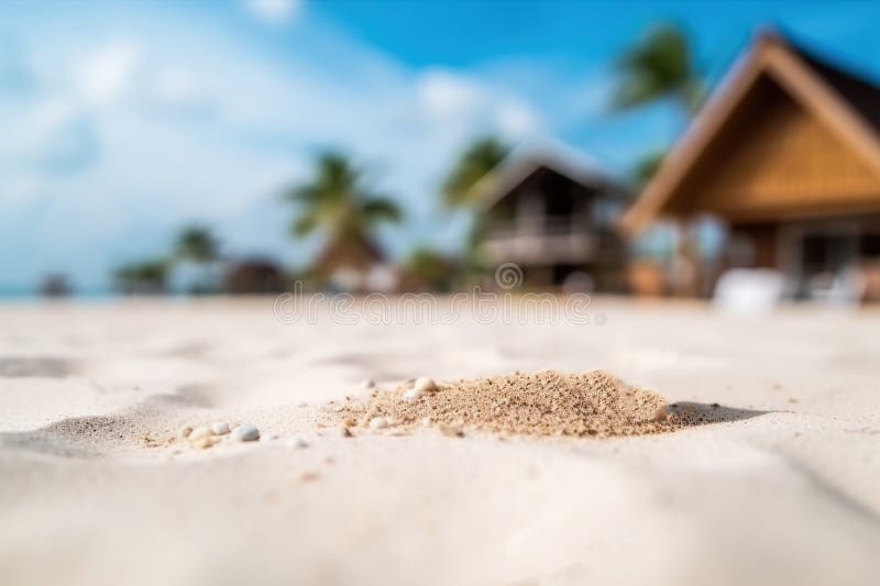 Selective Focus of White Sand on Beautiful Beach Background Stock ...
