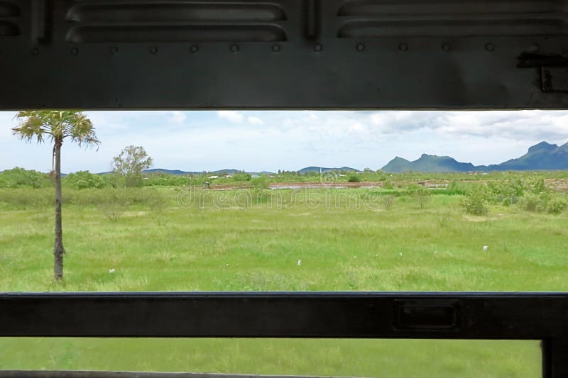 Selective Focus on Window of Train with Blurred Motion Beautiful Nature ...