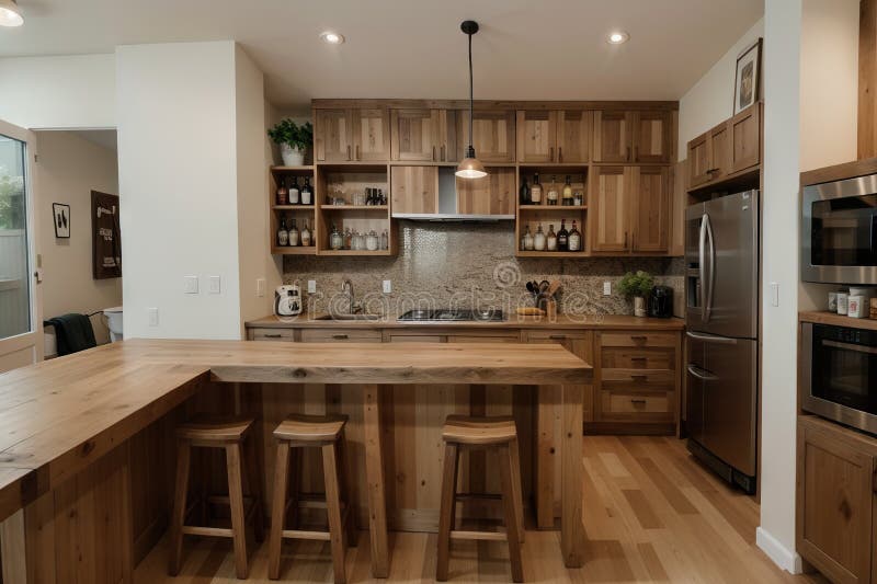 A Kitchen with a Counter Top and Cabinets with a Pot and a Bowl on it ...