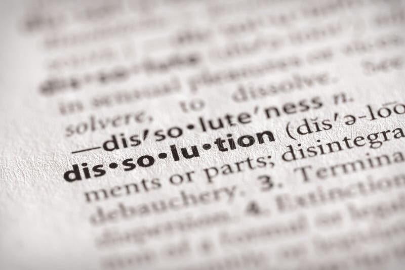 Dictionary Series - Dissolution Stock Image - Image of definition ...