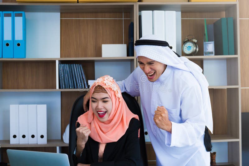 Selective Focus of Young Business Arab Middle Eastern Muslim Working ...