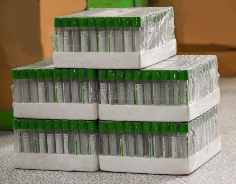 Selective Focused View of Bulk Blood Sample Collection Vials Editorial ...