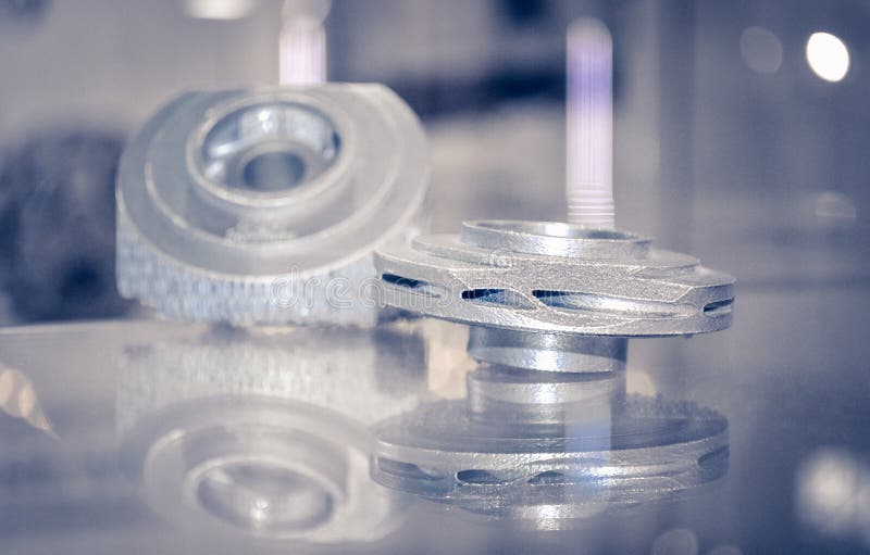 Selective Laser Melting. Object Printed on Metal 3d Printer Clos Stock ...