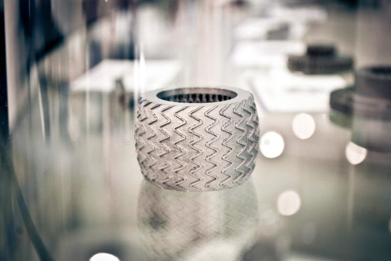 Selective Laser Melting. Object Printed on Metal 3d Printer Close-up ...