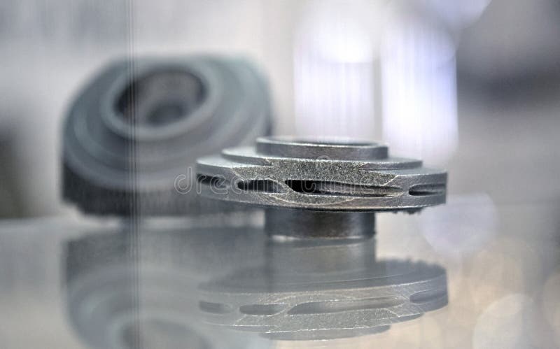 Selective Laser Melting. Object Printed on Metal 3d Printer Close-up ...