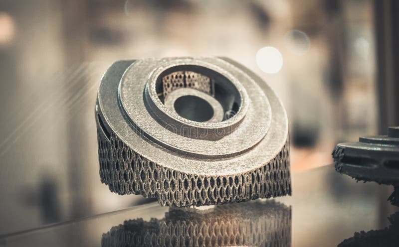Selective Laser Melting. Object Printed on Metal 3d Printer Clos Stock ...