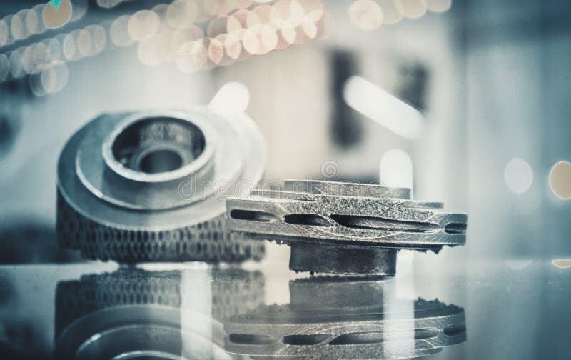 Selective Laser Melting. Object Printed on Metal 3d Printer Clos Stock ...