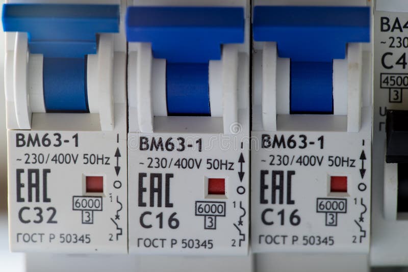 Selective Main Circuit Breaker Close Up Editorial Stock Image - Image ...