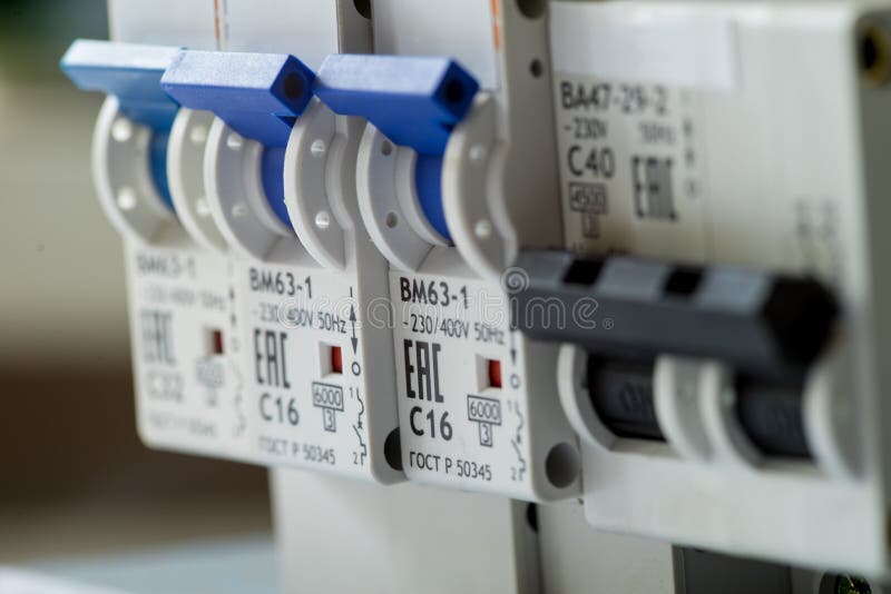 Selective Main Circuit Breaker Close Up Editorial Stock Photo - Image ...
