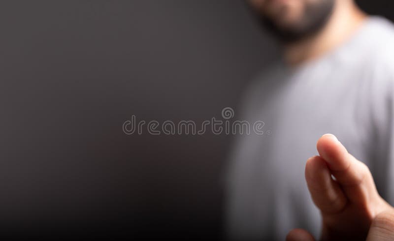 Selective of Male Fingers Touching the Screen Stock Photo - Image of ...