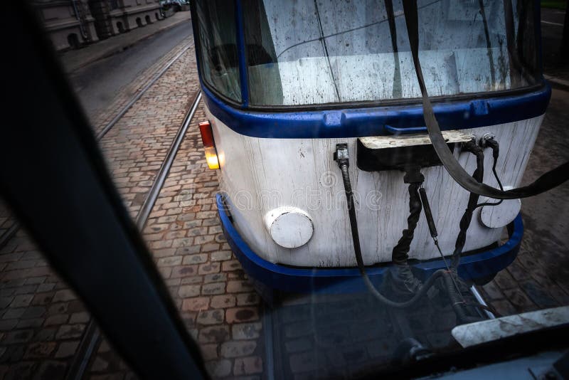Selective Motion Blur of a Fast-moving Tram in Riga, Latvia. the ...