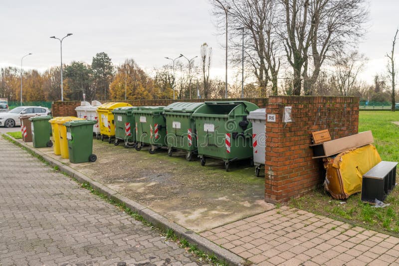 Selective Trash Containers In The Centre Of Thun, Switzerland Editorial ...