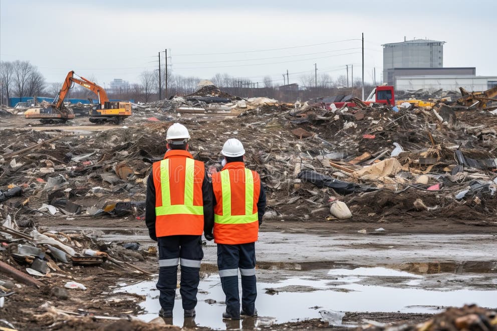 Selective Waste Processing at Recycling Yard. Workers at Work, Eco ...