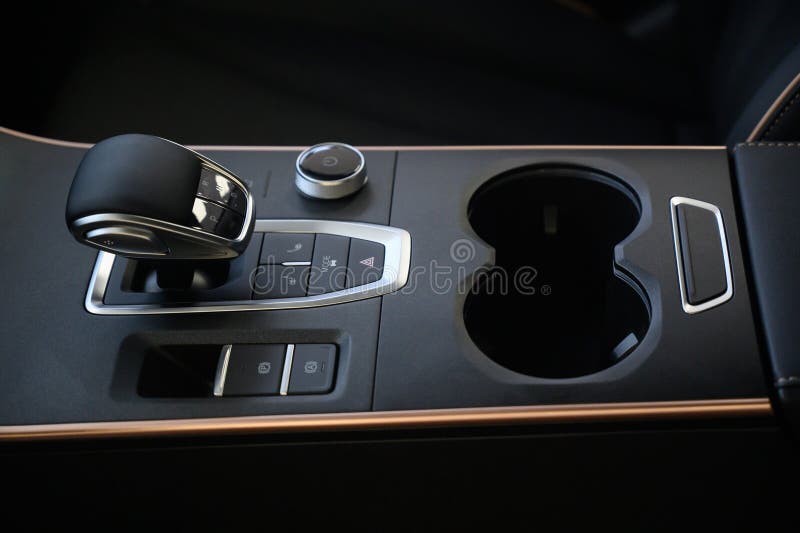 Automatic Transmission Selector in the Interior of a Modern Car Stock ...