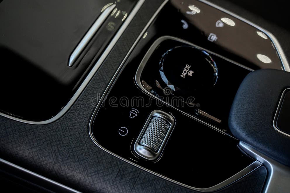 Automatic Transmission Selector in the Interior of a Modern Car Stock ...